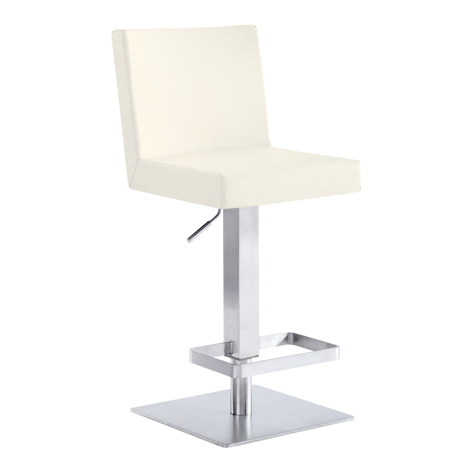 Armen Living Legacy Contemporary Swivel Barstool in Brushed Stainless ...