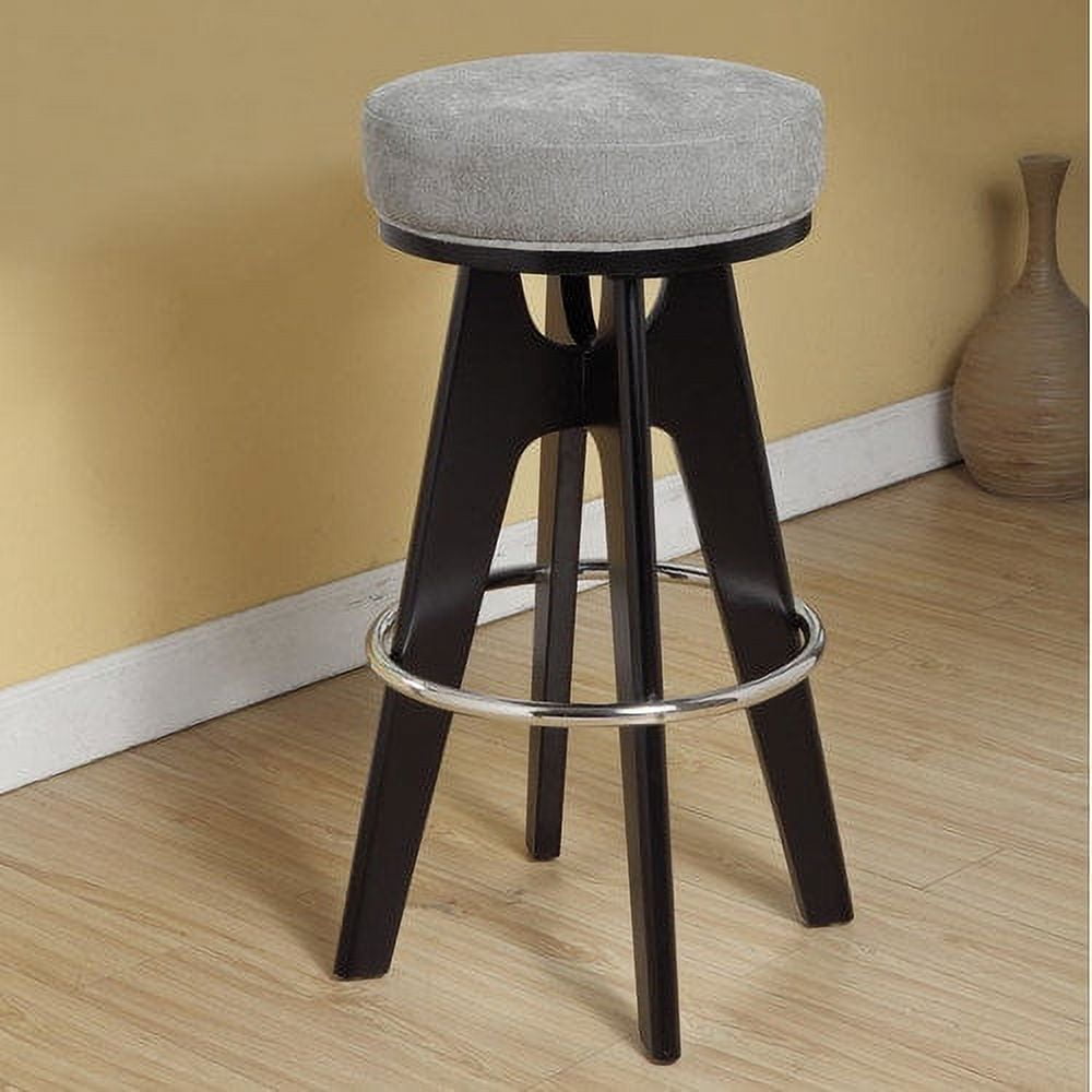 Armen Living Lexa Black Backless Bar Stool - Lagoon Gray Seat - 30 in ...