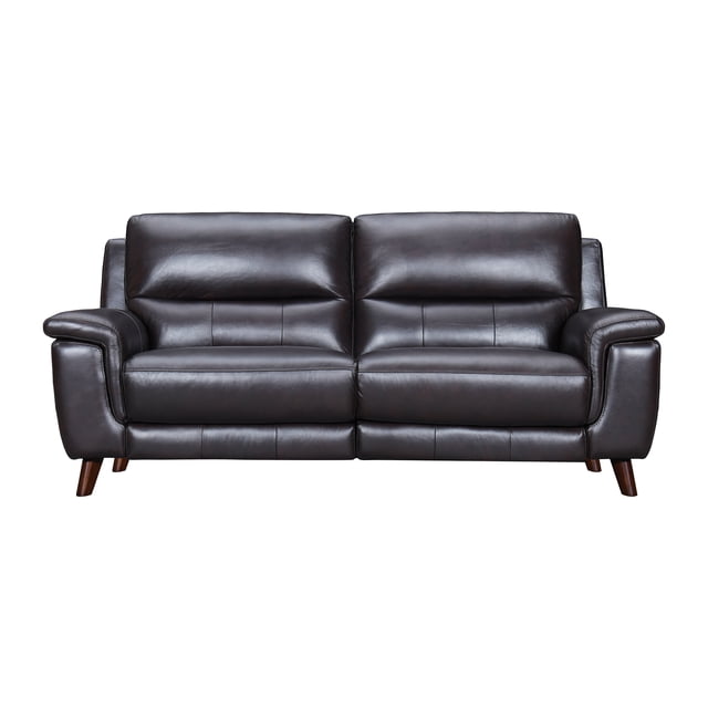 Armen Living Lizette 78" Leather Power Recliner Sofa with USB in Brown ...