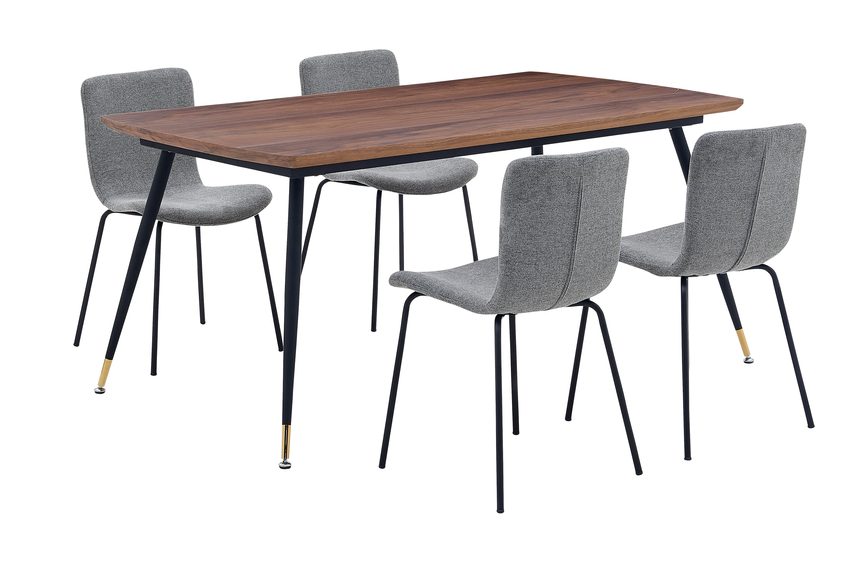 Armen Living Messina and Gillian 5-Piece Fabric Dining Set in Gray ...