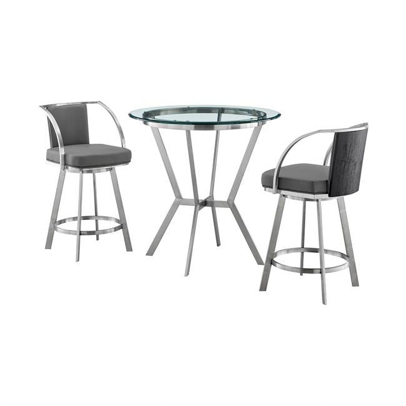 Armen Living Naomi and ston 3-Piece Counter Height Dining Set in ...