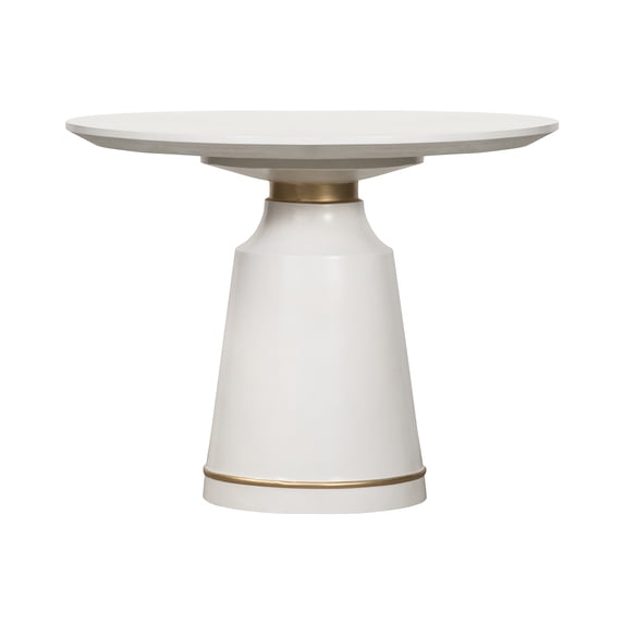 Armen Living Pinni Round Dining Table, Concrete with Bronze Accents ...