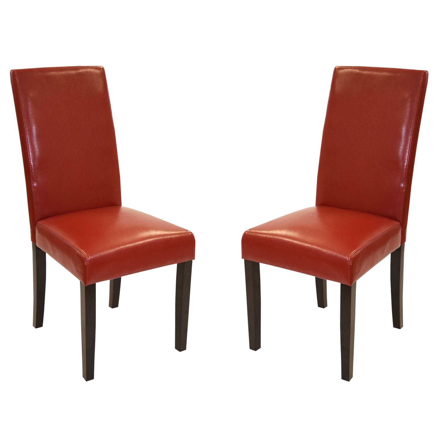 Armen Living Red Bonded Leather Side Chair Md-014 - Set of 2 - Walmart.com