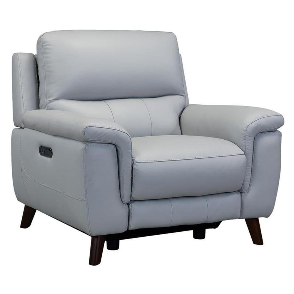 Armen Living Steffanie Leather Power Recliner Chair with USB in Dove ...