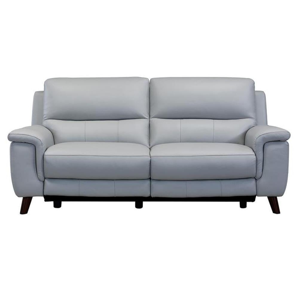 Armen Living Steffanie Leather Power Recliner Sofa with USB in Dove ...
