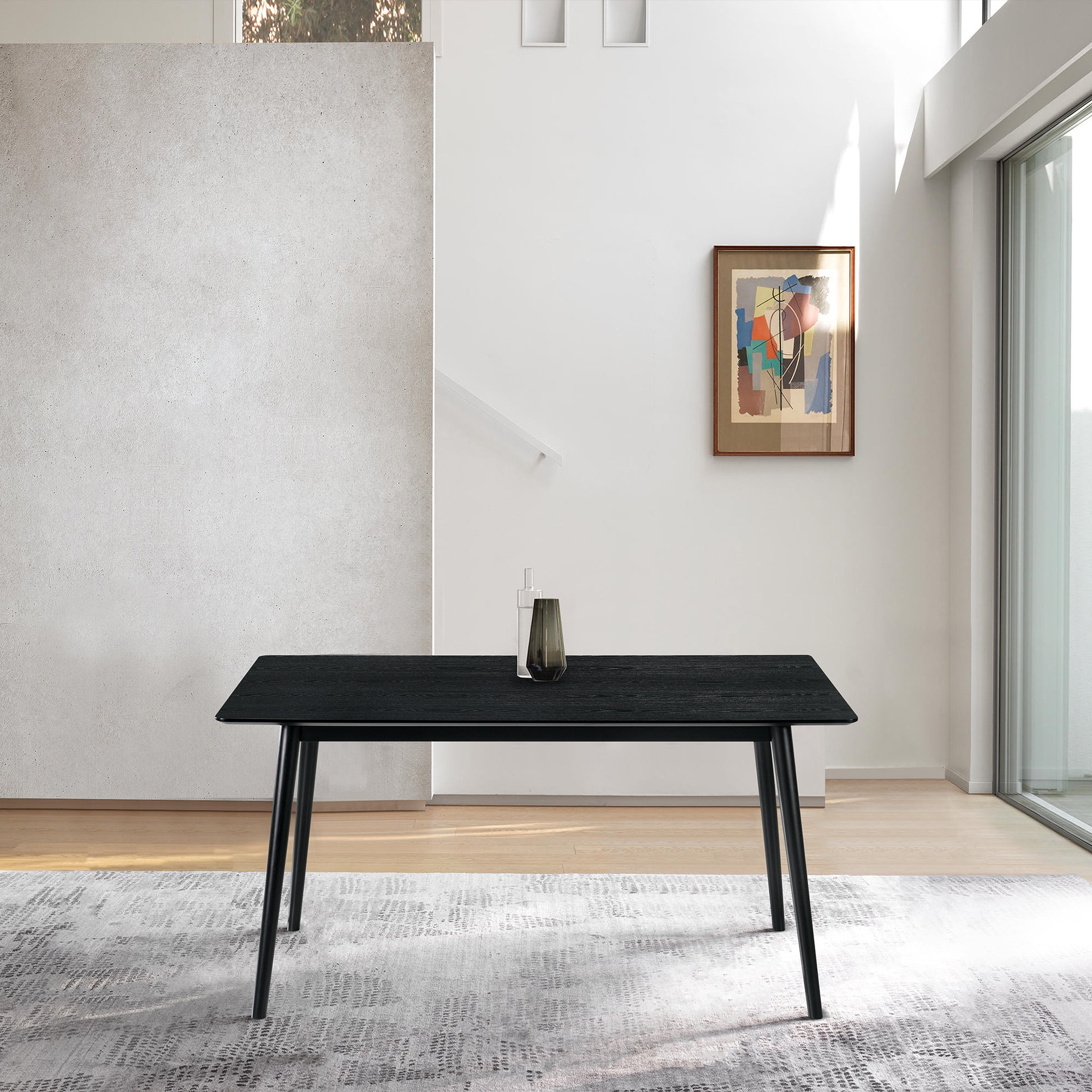 Westmont 59" Rectangular Dining Table in Black Wood - Walmart.com