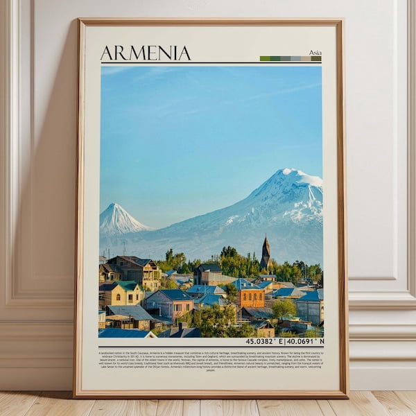 Armenia Mount Ararat Wall Art | Yerevan Cityscape Poster | Armenia ...
