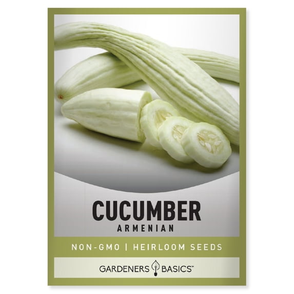 "Gardeners Basics Armenian Cucumber Seeds, Heirloom, Burpless, 36 ...
