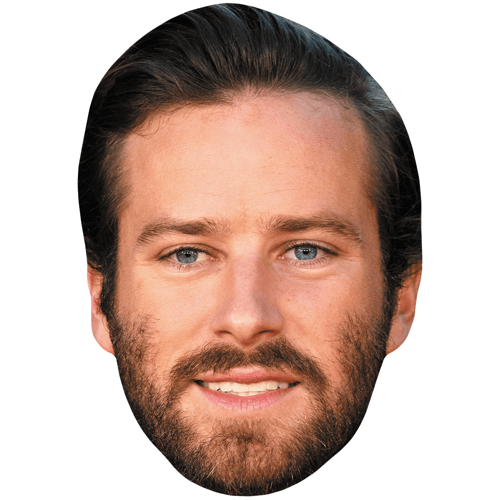 Armie Hammer (Beard) Celebrity Mask, Flat Card Face, Fancy Dress Mask ...