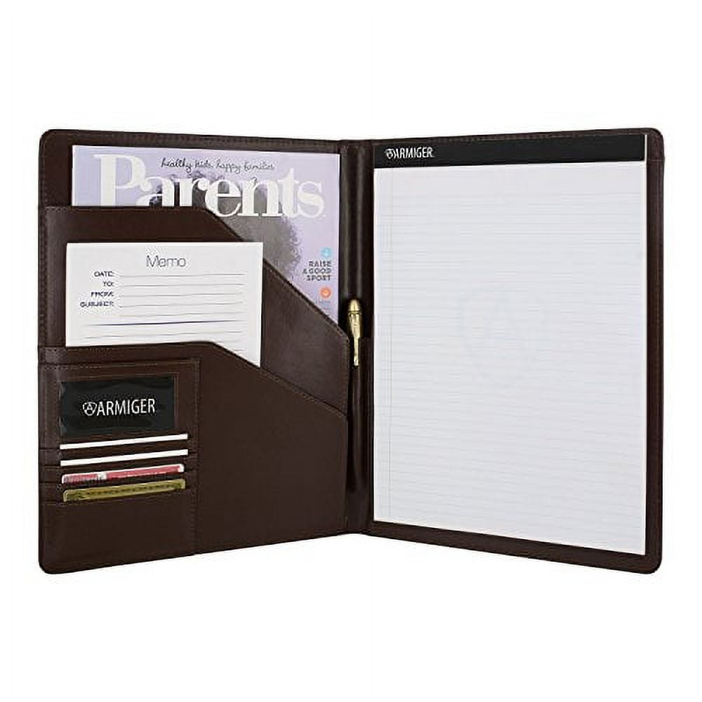 Armiger Executive Leather Portfolio: Doc & Business Card Holder, Letter ...
