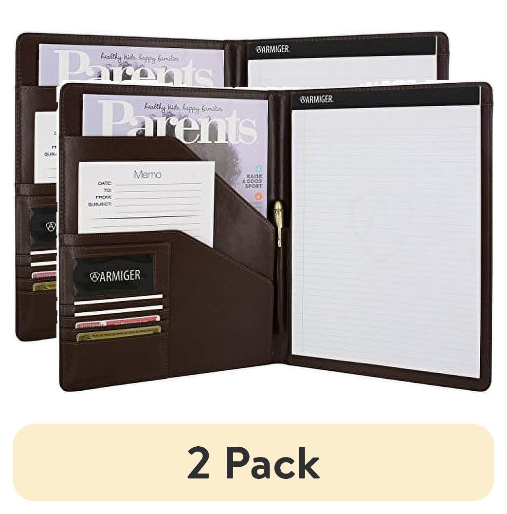 (2 pack) Armiger 12” x 9” x 1” Chestnut Brown Bonded Leather Portfolio ...