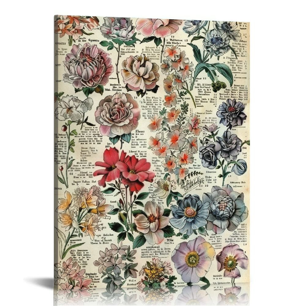 Armindou Vintage Flowers Poster Prints, Cottagecore Plant Floral ...