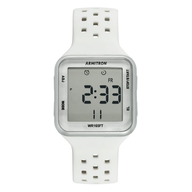 Armitron Armitrn Unisex Sport Silver White Square Watch - Walmart.com