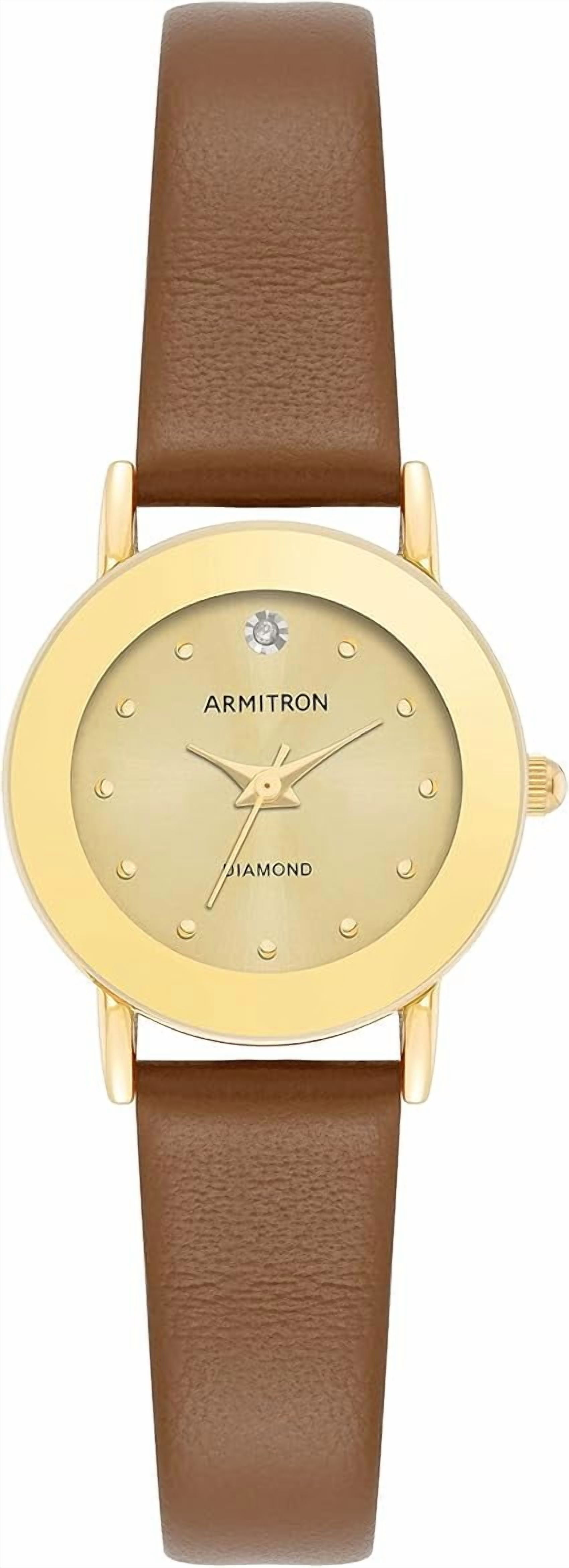 Armitron Genuine Diamond Dial Leather Ladies Watch - Walmart.com