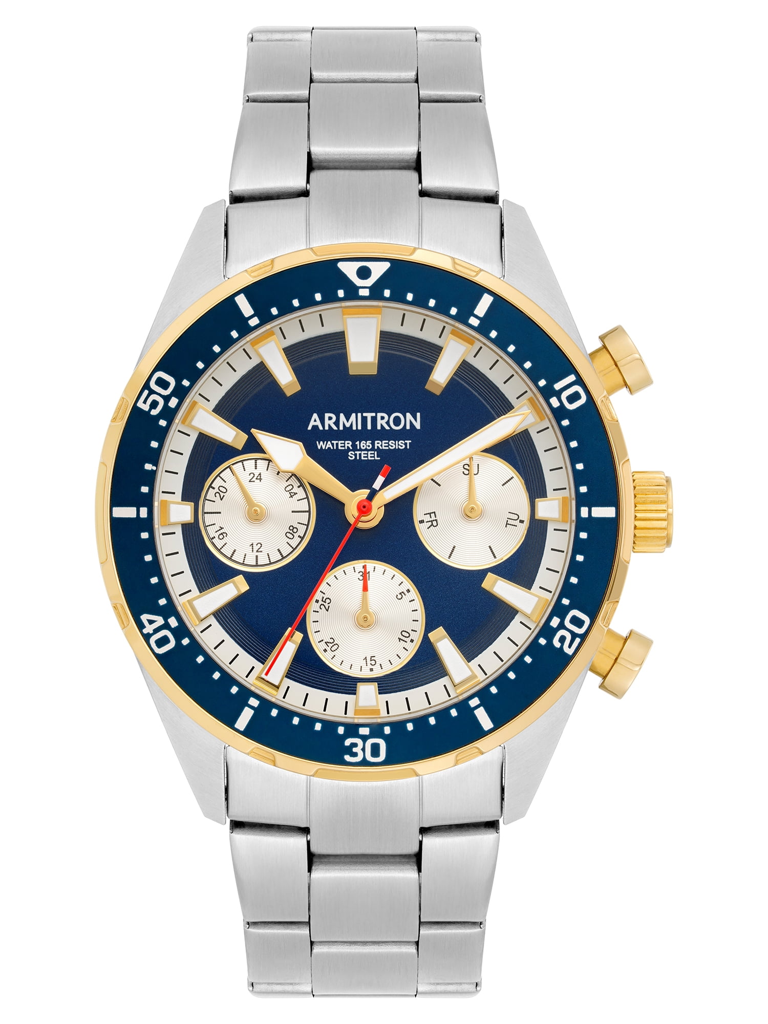 Armitron Men's Navy Polished Stainless Steel Bracelet Watch - Walmart.com