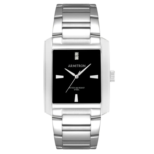 Armitron Mens Silver-Tone Metal Dress Watch - Walmart.com