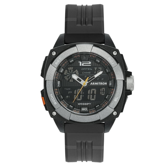 Armitron Unisex Adult Sport Black Digital Wristwatch with Flexible Band ...
