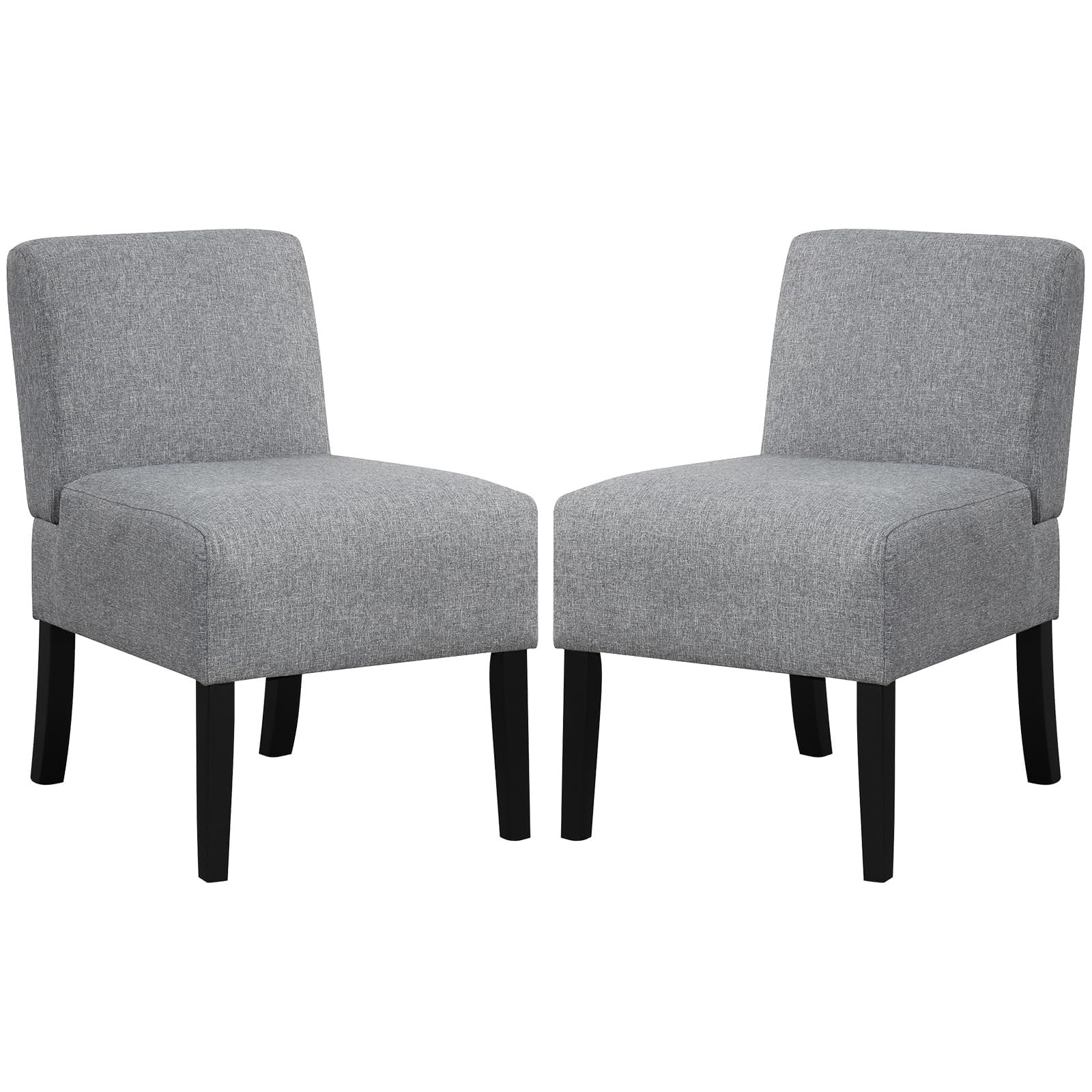 Armless Accent Chair Set of 2, Upholstered Living Room Chair with ...