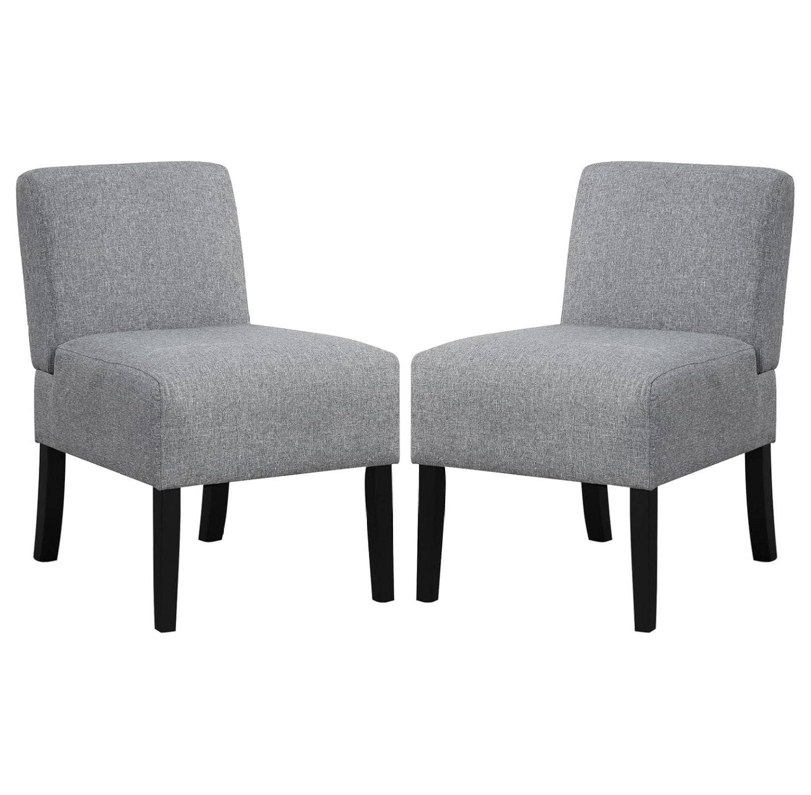 Armless Accent Chair Set of 2, Upholstered Living Room Chair with ...
