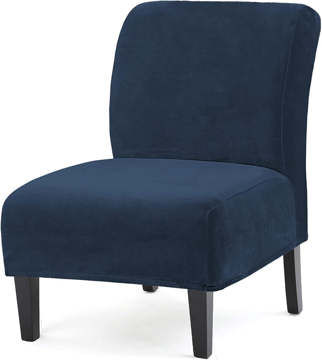 Armless Accent Chair Slipcovers, Thick Velvet Slipper Accent Chair ...