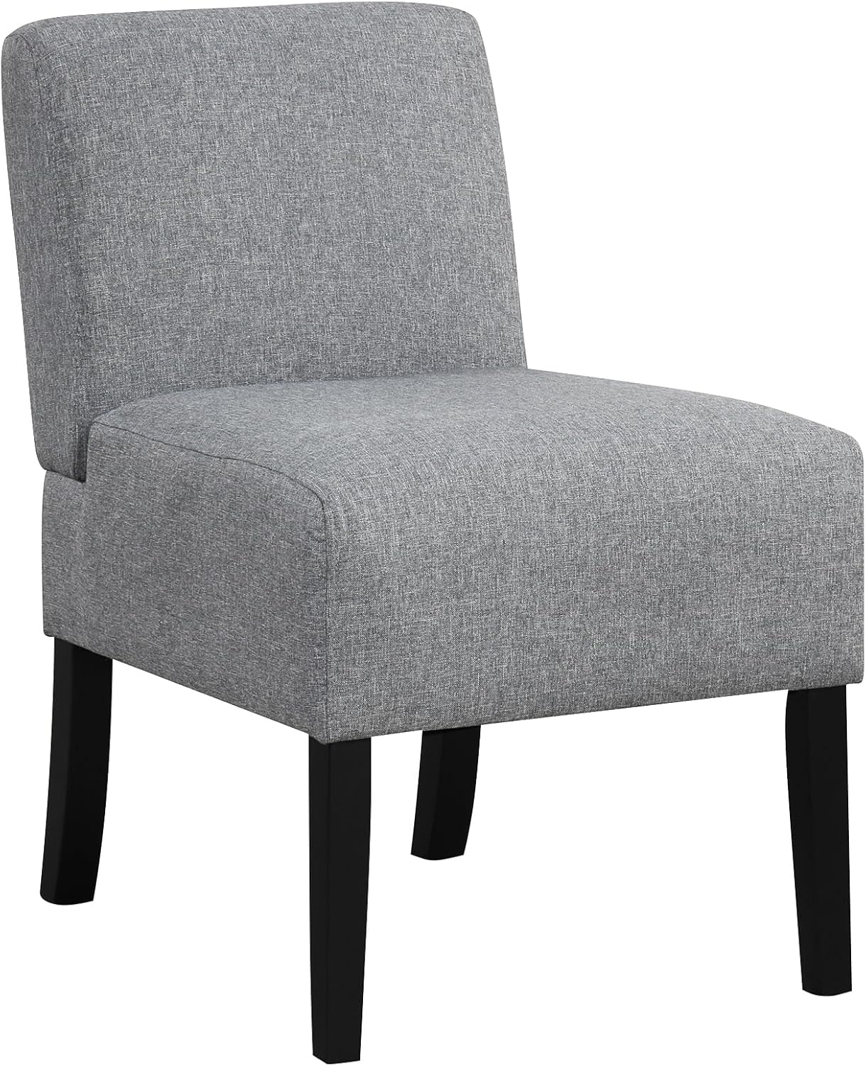 Armless Accent Chair, Upholstered Living Room Chair with Rubber Wood ...