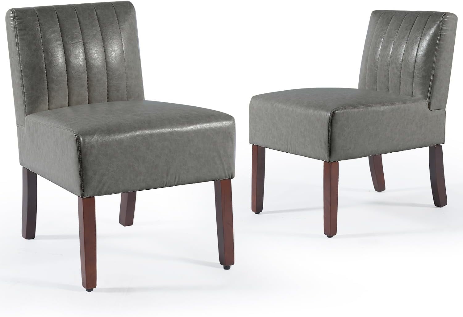 Armless Accent Chairs Set of 2 Upholstered Bedroom Chairs Living Room ...