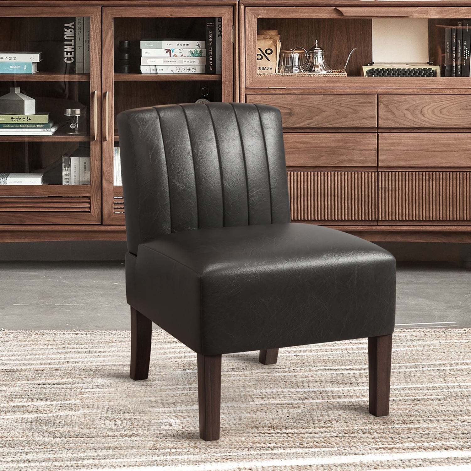 Armless Accent Chairs Upholstered Dining Chairs Living Room Chairs with ...