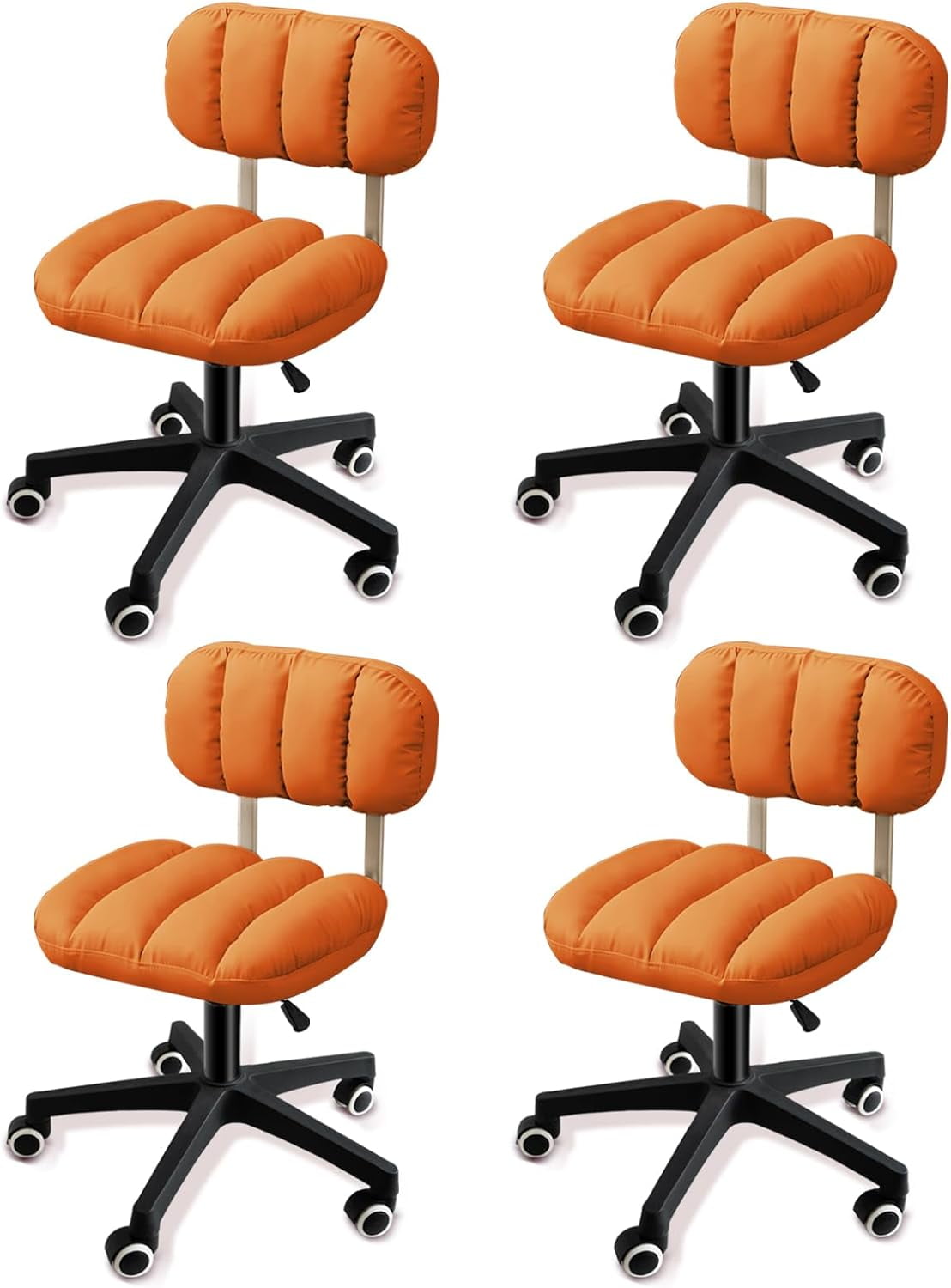 Armless Chair Height Adjustable Swivel Drafting Chair with Lumbar Support PU Leather Low Back ...