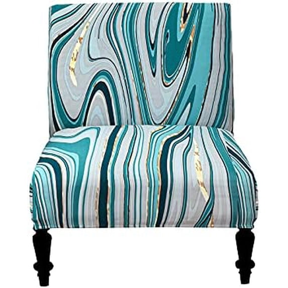 Armless Chair Slipcover - Removable, Washable, Printed Accent Chair ...