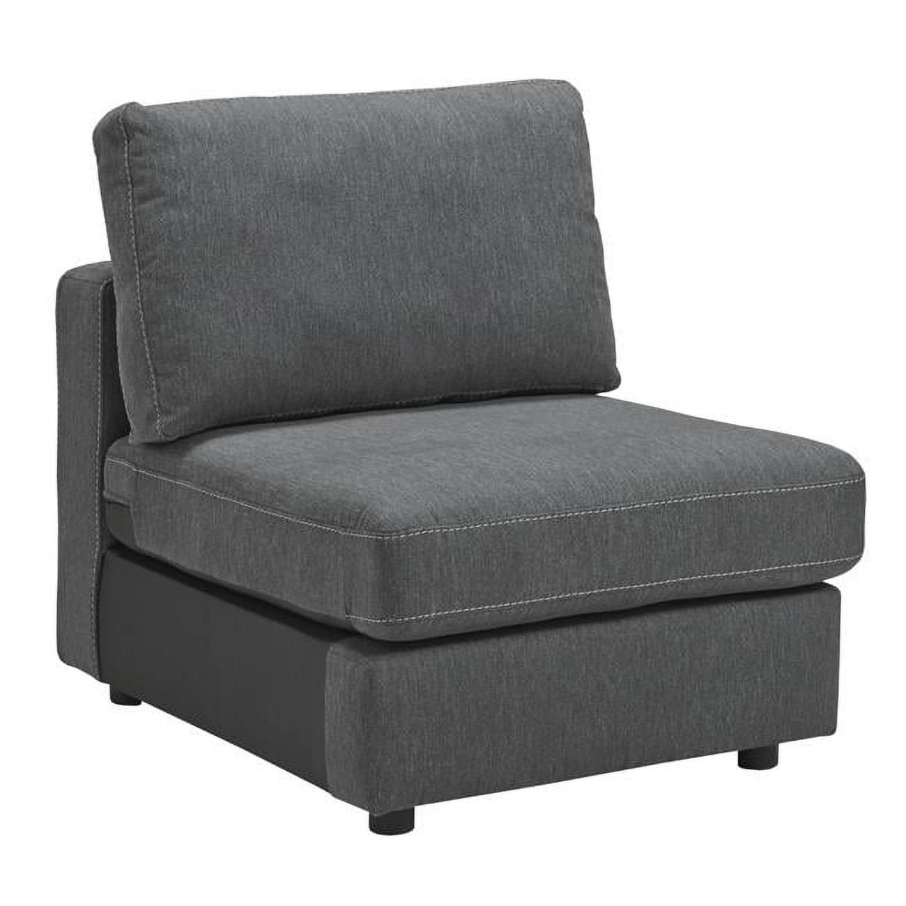 Armless Chair with Fabric Padded Seat & Block Legs, Gray - Walmart.com