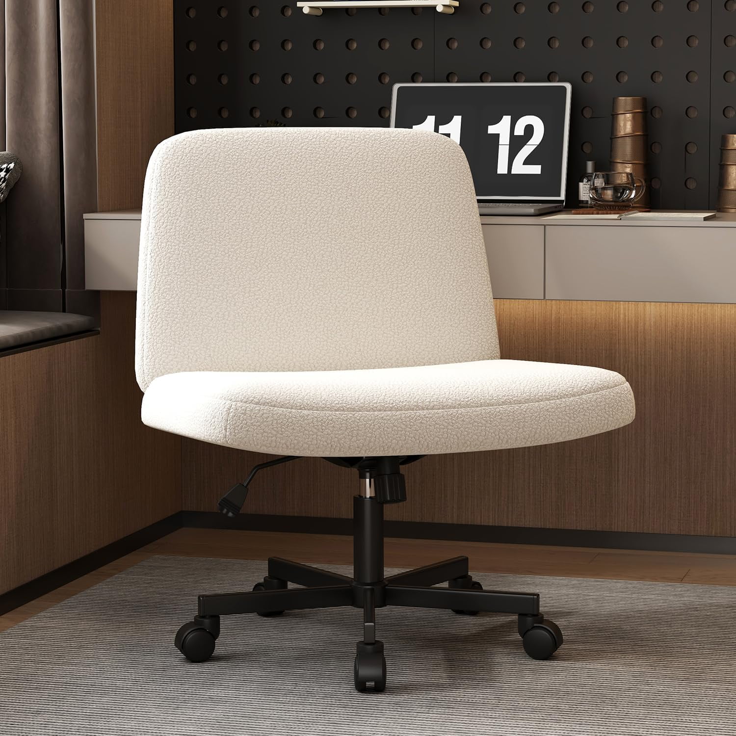 Armless Criss Cross Chair Comfy Office Chair Computer Home Office Desk ...