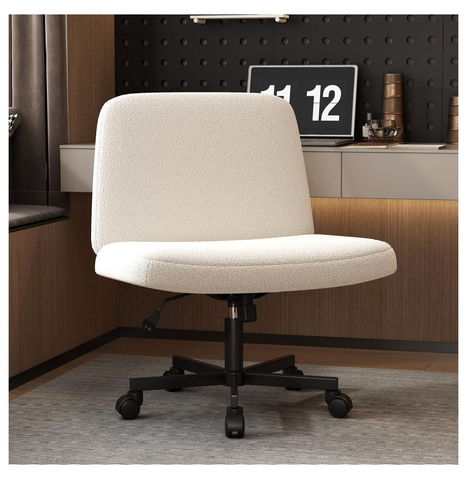 Armless Criss Cross Chair Comfy Office Chair Computer Home Office Desk ...