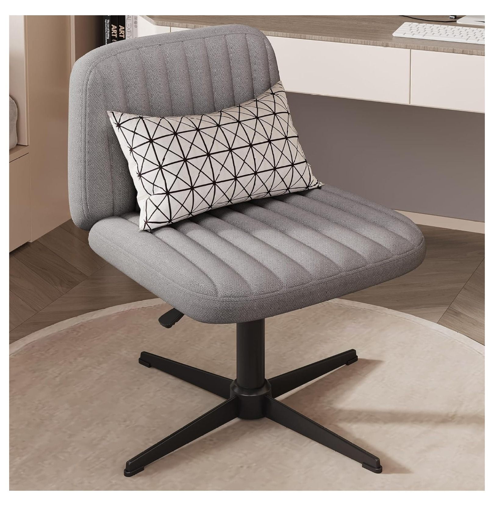 Armless Criss Cross Chair,Cross Legged Office Chair with Pillow Home ...
