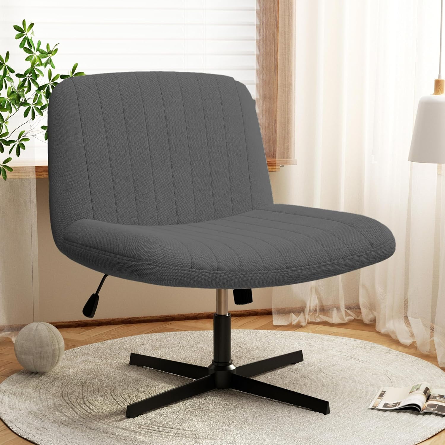 Armless Criss Cross Chair Wide Vanity Chairs with Back Cross Legged ...
