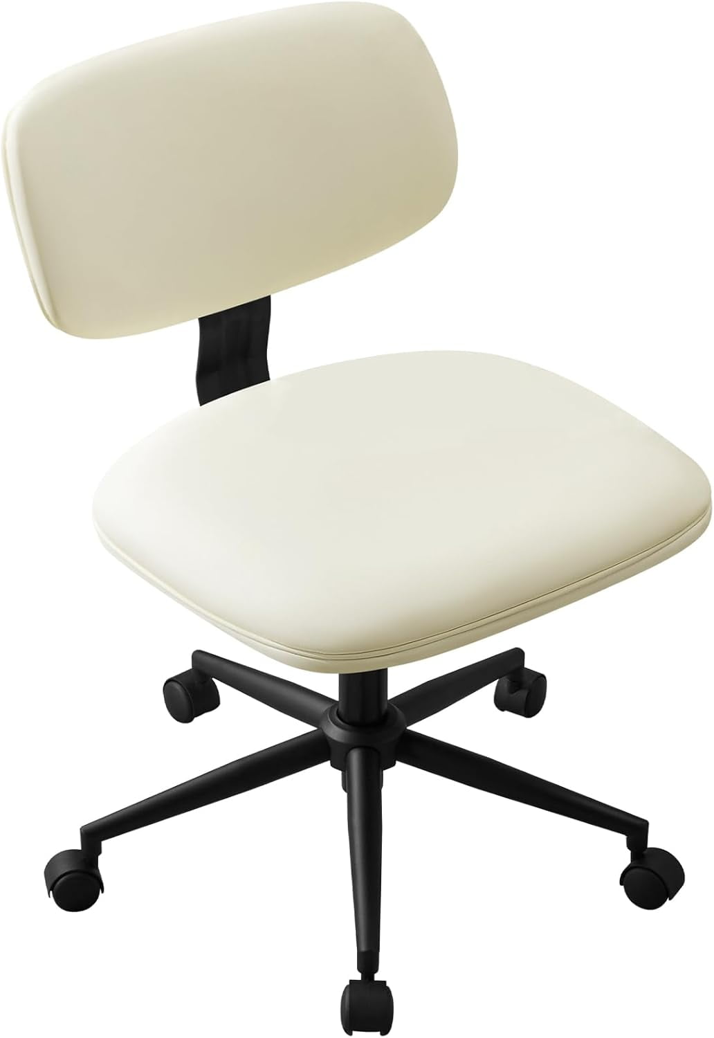 Armless Desk Chair 20" Wide, Home Office Chairs No Arms with Wheels ...