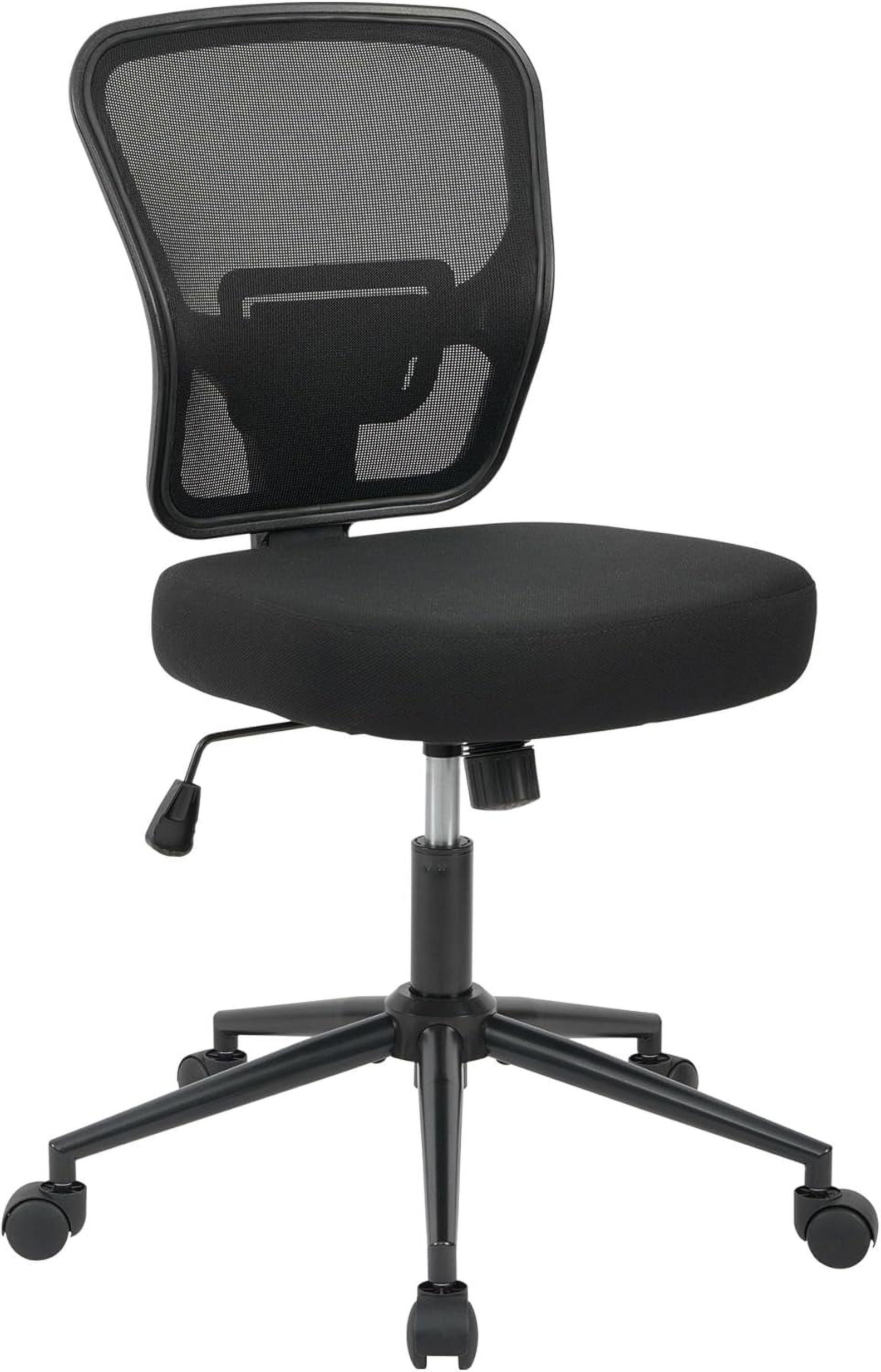 Armless Desk Chair - Height Adjustable, Ergonomic High Back Task Swivel ...