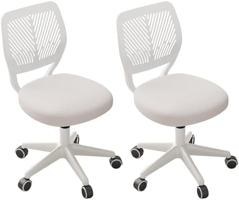 Armless Desk Chair, Height Adjustable Swivel Office Rolling Task Chairs ...