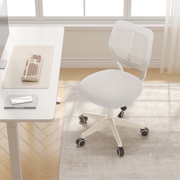 XUEGW Armless Desk Chair, Height Adjustable Swivel Office Rolling Task ...