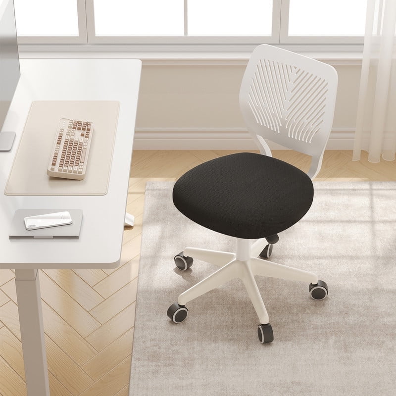 XUEGW Armless Desk Chair, Height Adjustable Swivel Office Rolling Task ...