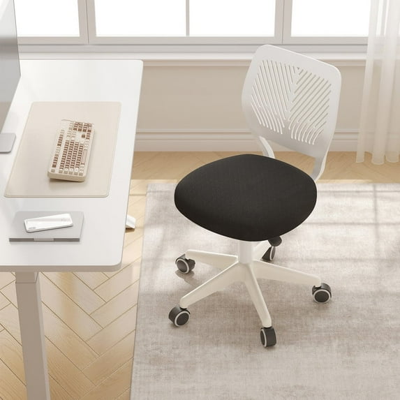 XUEGW Armless Desk Chair, Height Adjustable Swivel Office Rolling Task ...