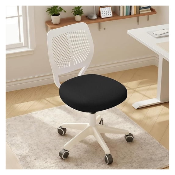 Armless Desk Chair Swivel Office Rolling Chair with Soft Padded Cushion ...