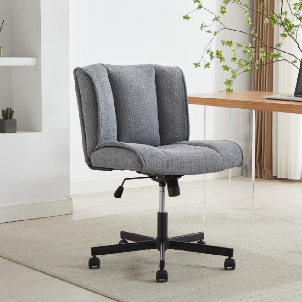Armless Desk Chairs with Wheels and Technical Cloth, Adjustable Swivel ...