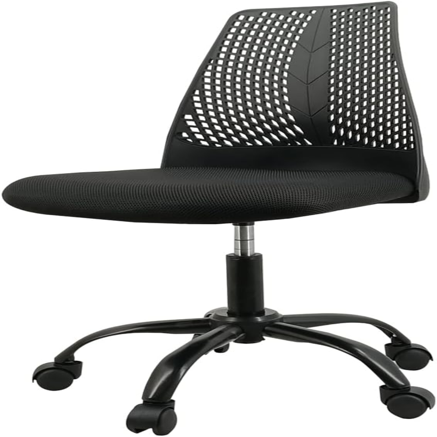 Armless Desk Wheels Cute Arms Adjustable Swivel Rolling Task Comfy Mesh ...