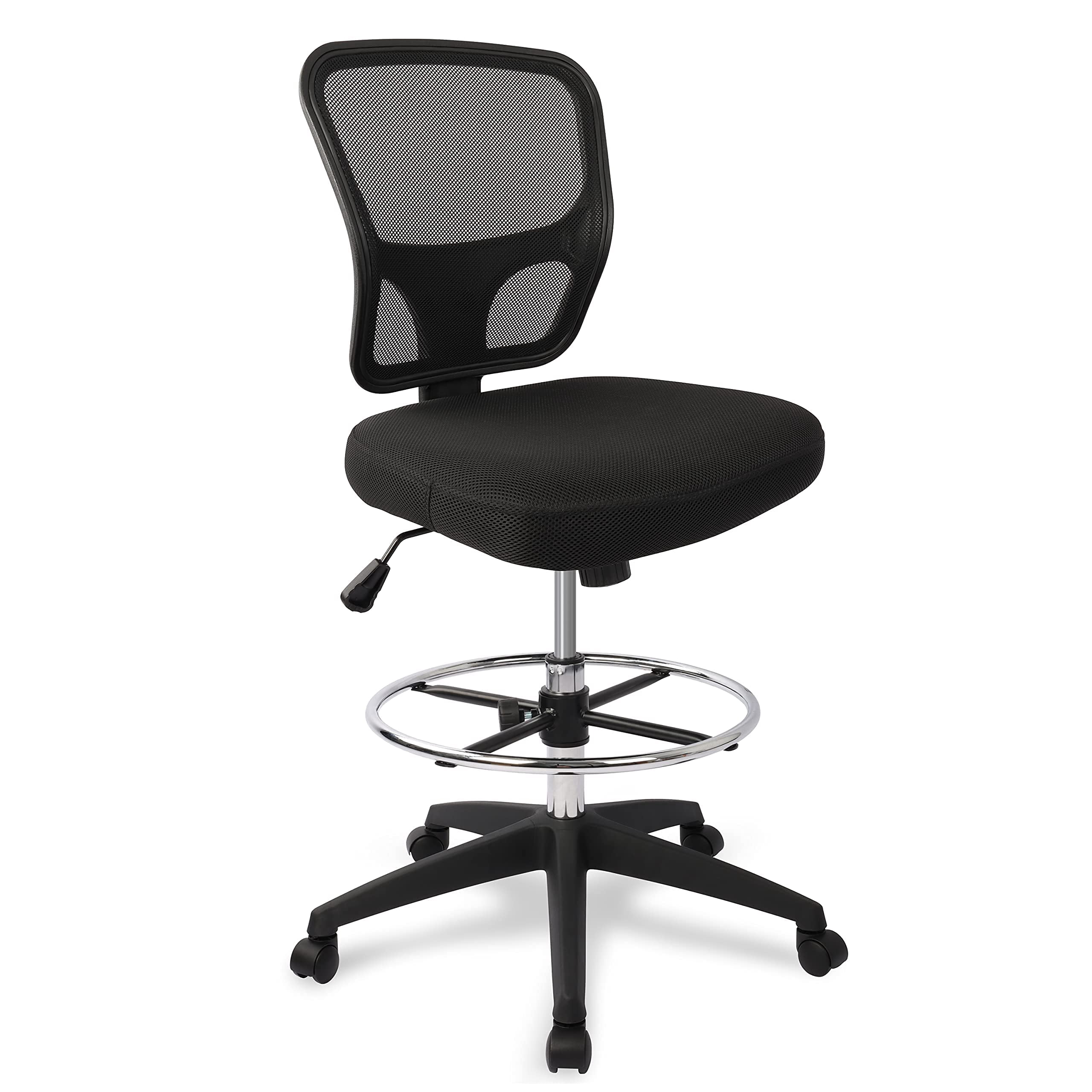 Armless Drafting Chair Tall Office Chair Adjustable Height High Back ...