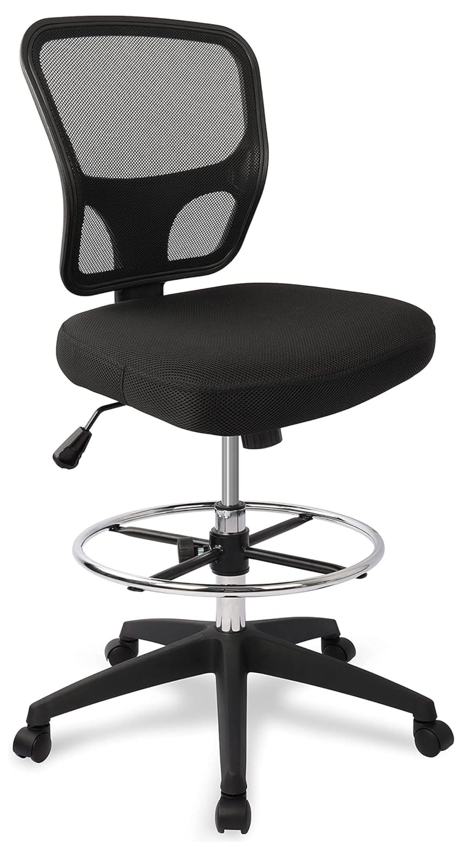 Armless Drafting Chair Tall Office Chair Adjustable Height High Back ...