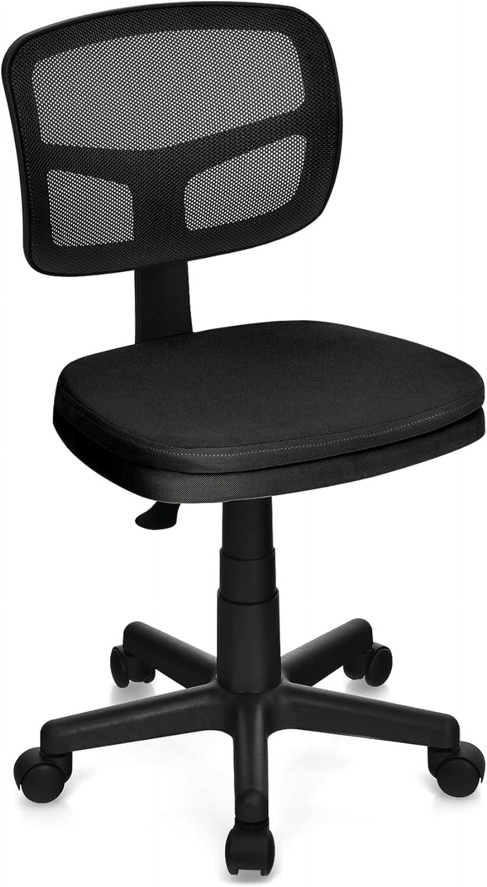 Armless Ergonomic Mesh Task Office Chair Adjustable Rolling Student ...