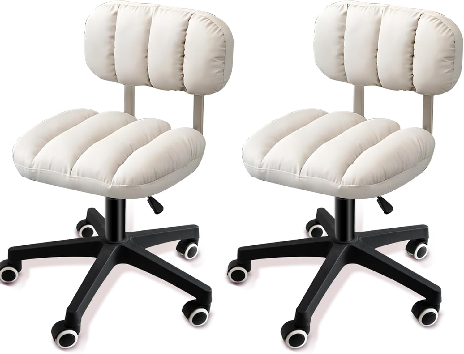 Armless Home Office Chair Set of 2, Height Adjustable Swivel Drafting Chair with Lumbar Support ...