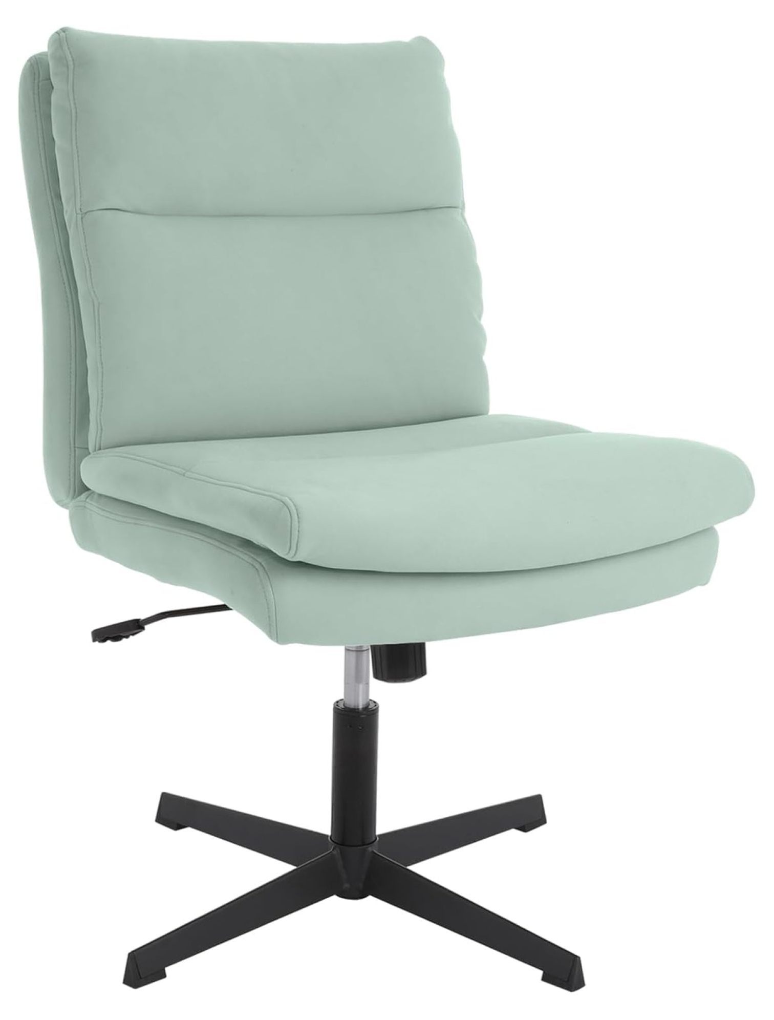 Armless Home Office Desk Chair No Wheels, Modern Double Padded ...