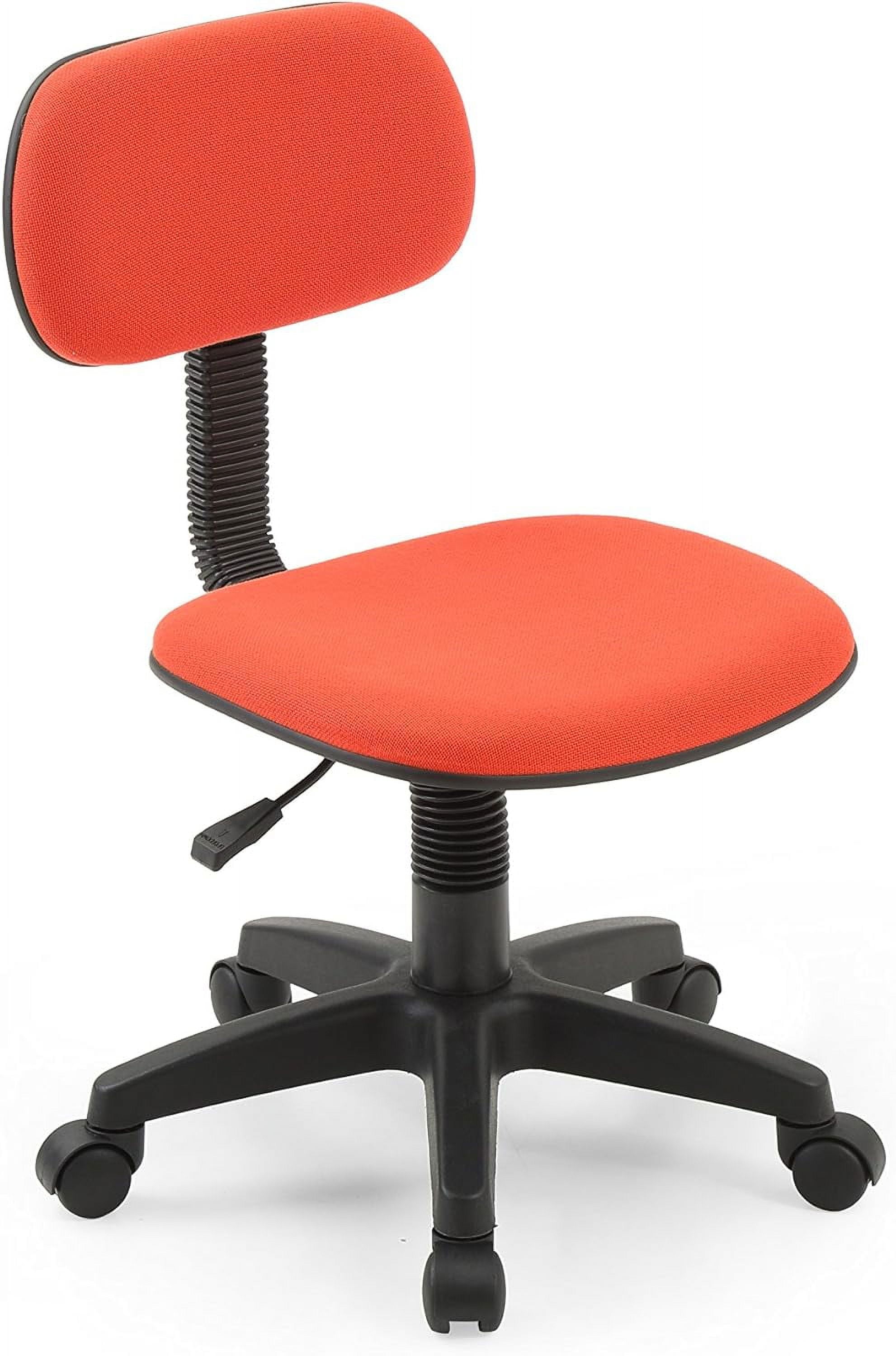 Armless, Low-Back, Adjustable Height, Swiveling Task Chair with Padded ...