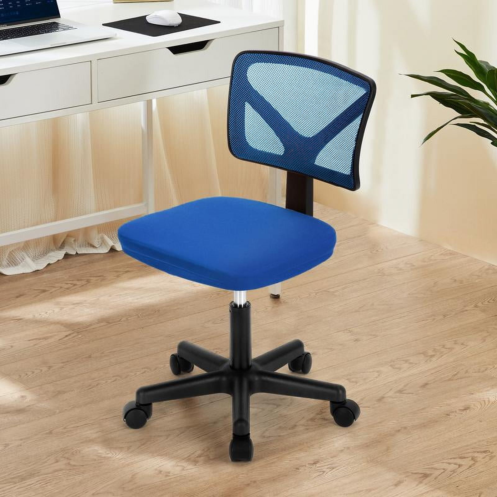 "Armless Mesh Office Chair - Adjustable Height Swivel Rolling Task ...